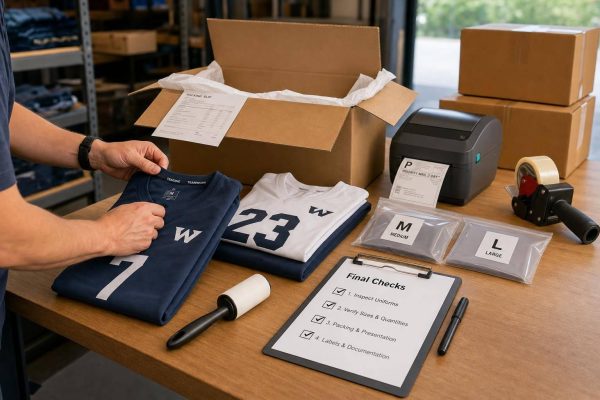 Final Checks Before Shipping Team Uniforms | Wooter
